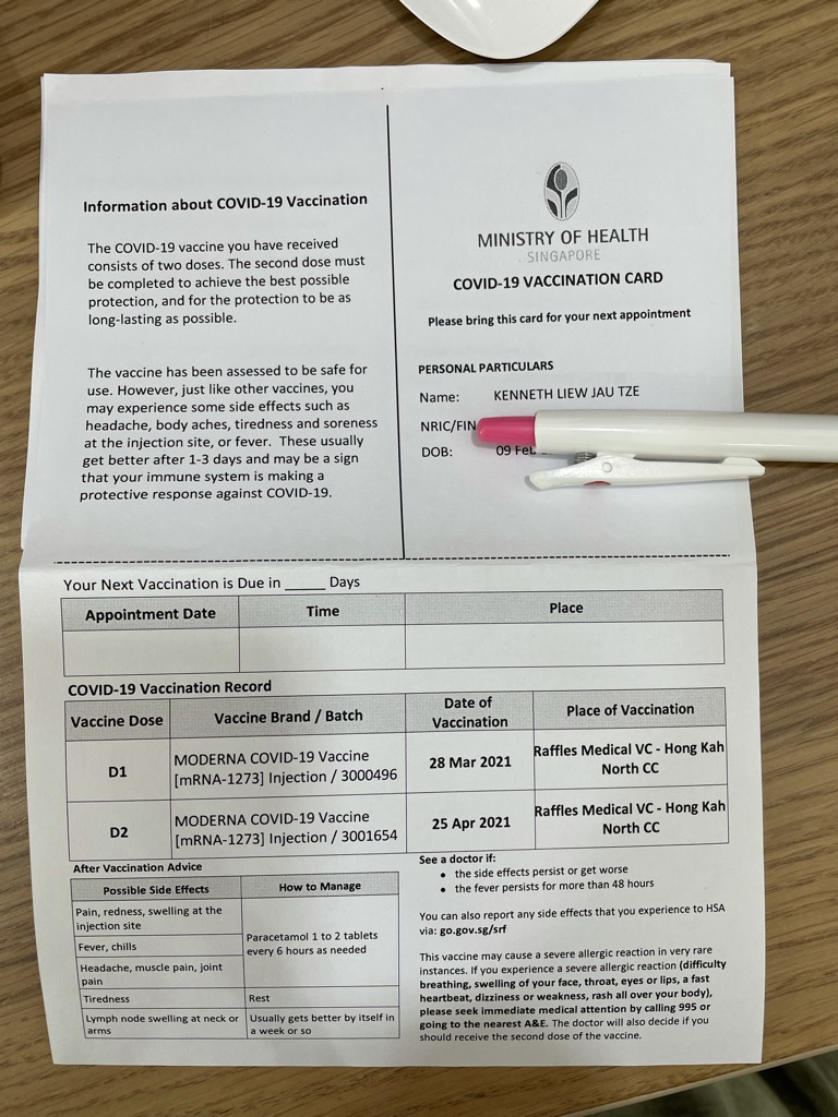 Moderna Vaccines – Completed 2 Jabs – miniLiew